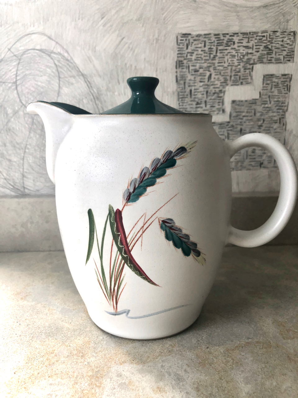 Denby Greenwheat coffee pot 1 & 1/2 pint pot - Vintage Motif